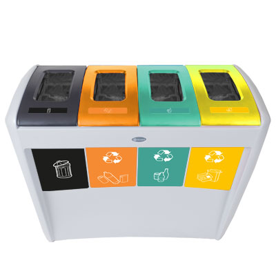 Nexus® Evolution Quad afvalscheidingsbak – Gratis leverin