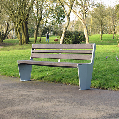 Vistra™ parkbank met rugleuning - Eigentijdse openbare zitplaats - Glasdon